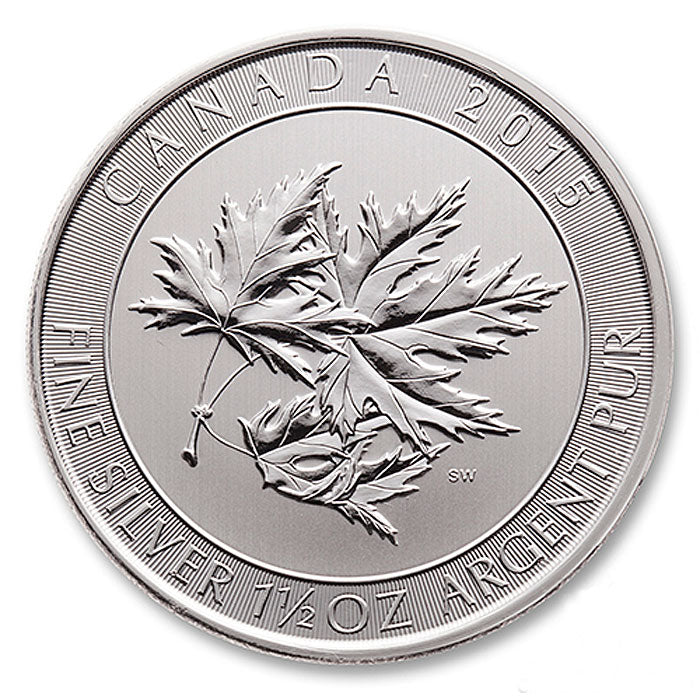 1.5 oz Silver Coin - 2015 Maple Leaf - Royal Canadian Mint - RCM .9999 ...