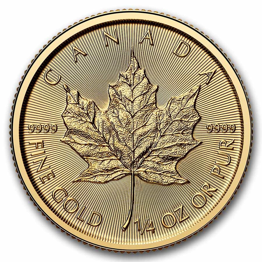 1/4 oz Gold Maple Leaf Coin | Royal Canadian Mint .9999 Au – Global ...