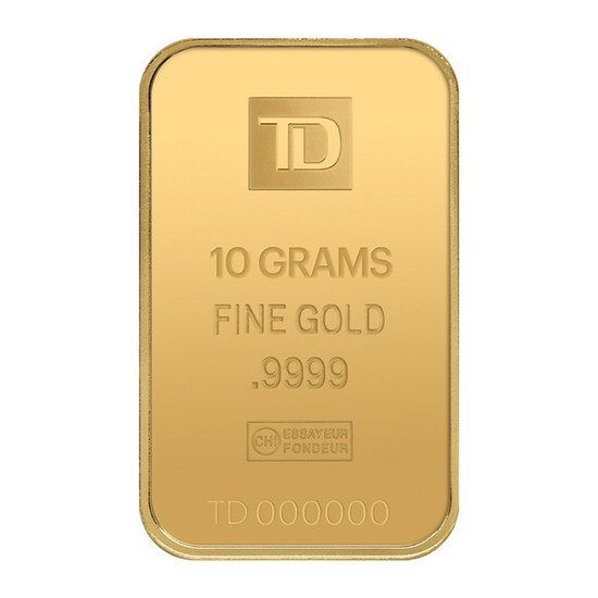 10 g Gold TD Bank Bar - Toronto Dominion Bank - .9999 Au – Global ...
